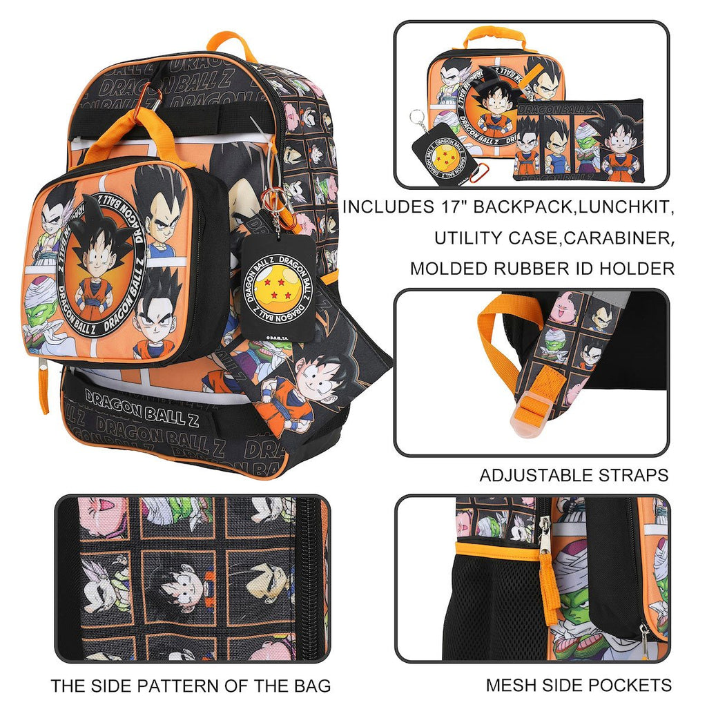 Dragon Ball Z Backpack 5-Piece Set | Geeky Villain Tabletop Gaming & More