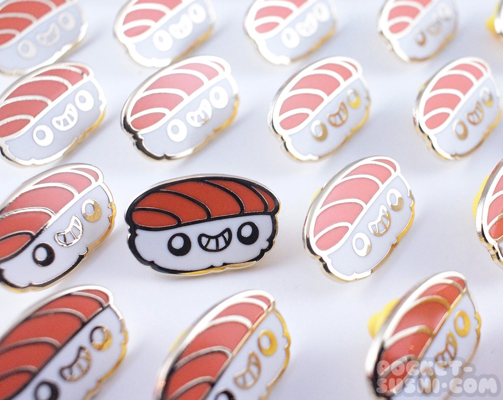 Pocket Sushi: Enamel Pin - Smiling Sushi – Geeky Villain Tabletop ...